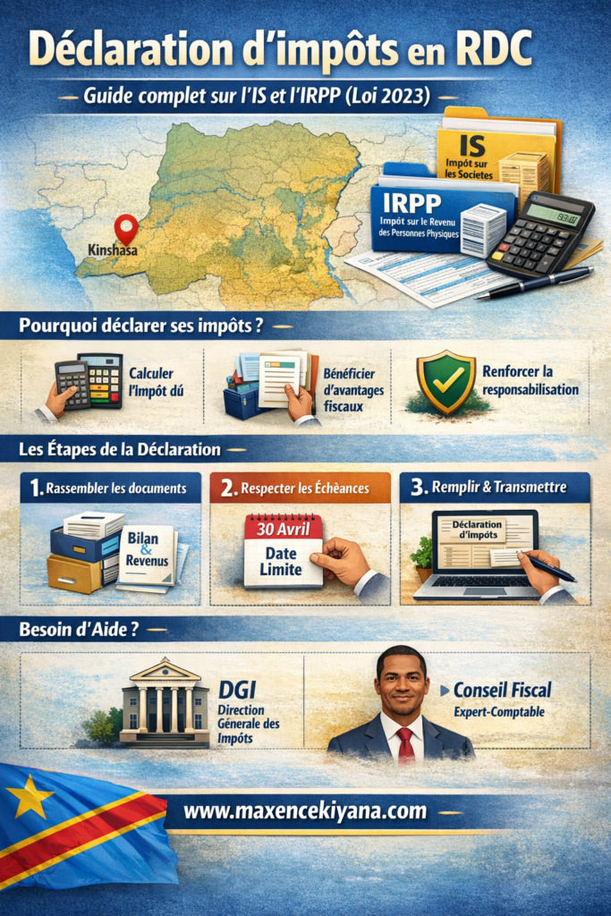 Déclaration d'impôts en RDC : Guide complet sur l'IS et l'IRPP (Loi 2023)